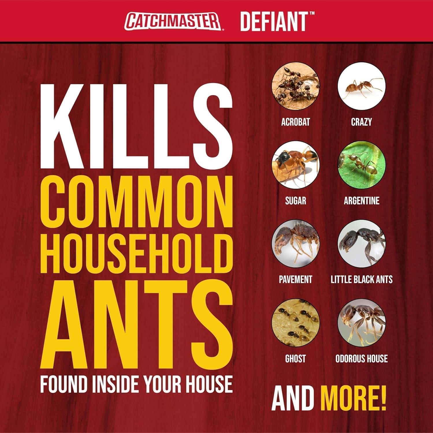 Catchmaster Defiant Liquid Ant Bait + 8 Heavy Duty Reusable Stations +4 ...